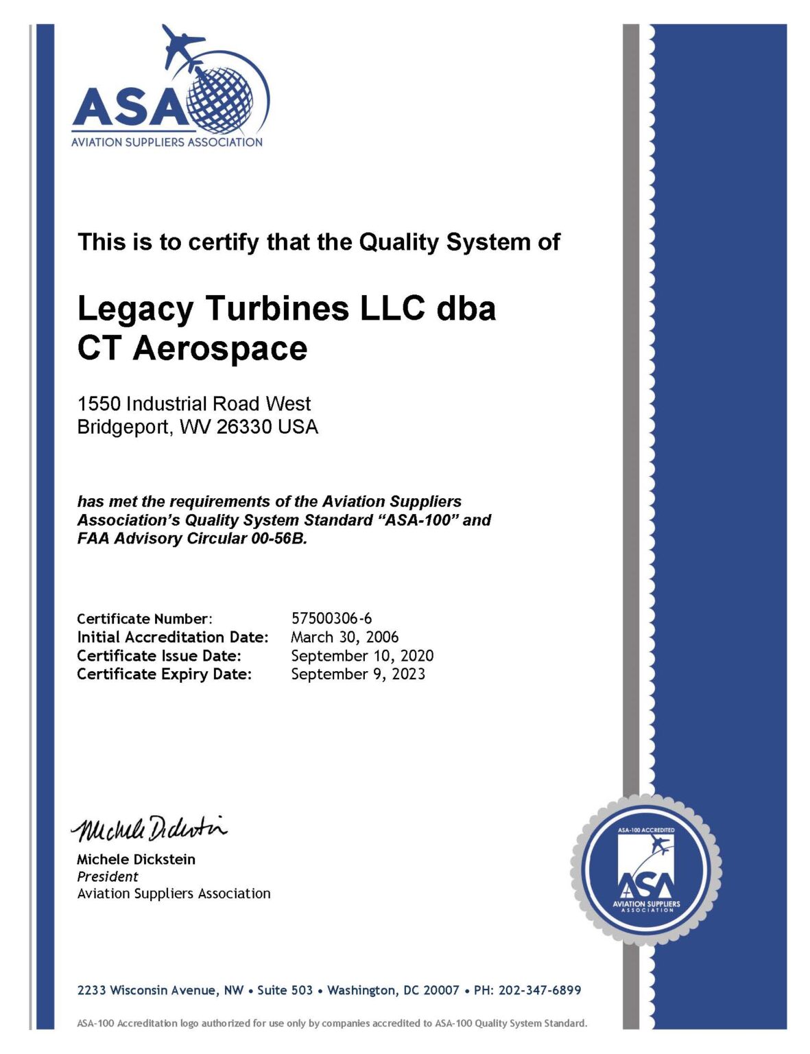 Certificates – CT Aerospace